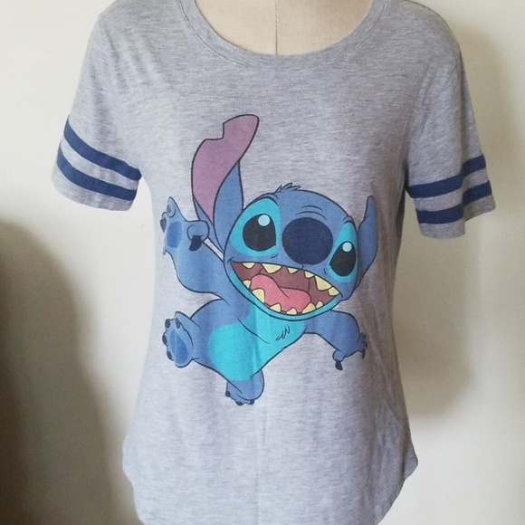 Disney | Tops | Disney Stitch Gray Tee Size S Juniors | Poshmark